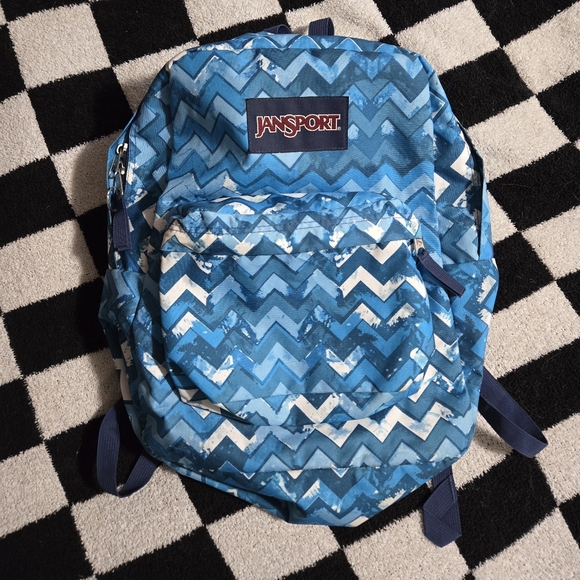 Jansport | Bags | Jansport Superbreak Backpack Blue Ziggy Stripe | Poshmark